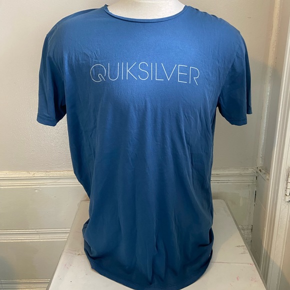 Quiksilver | Shirts | Mens Quicksilver Blue Logo Tshirt Short Sleeve ...